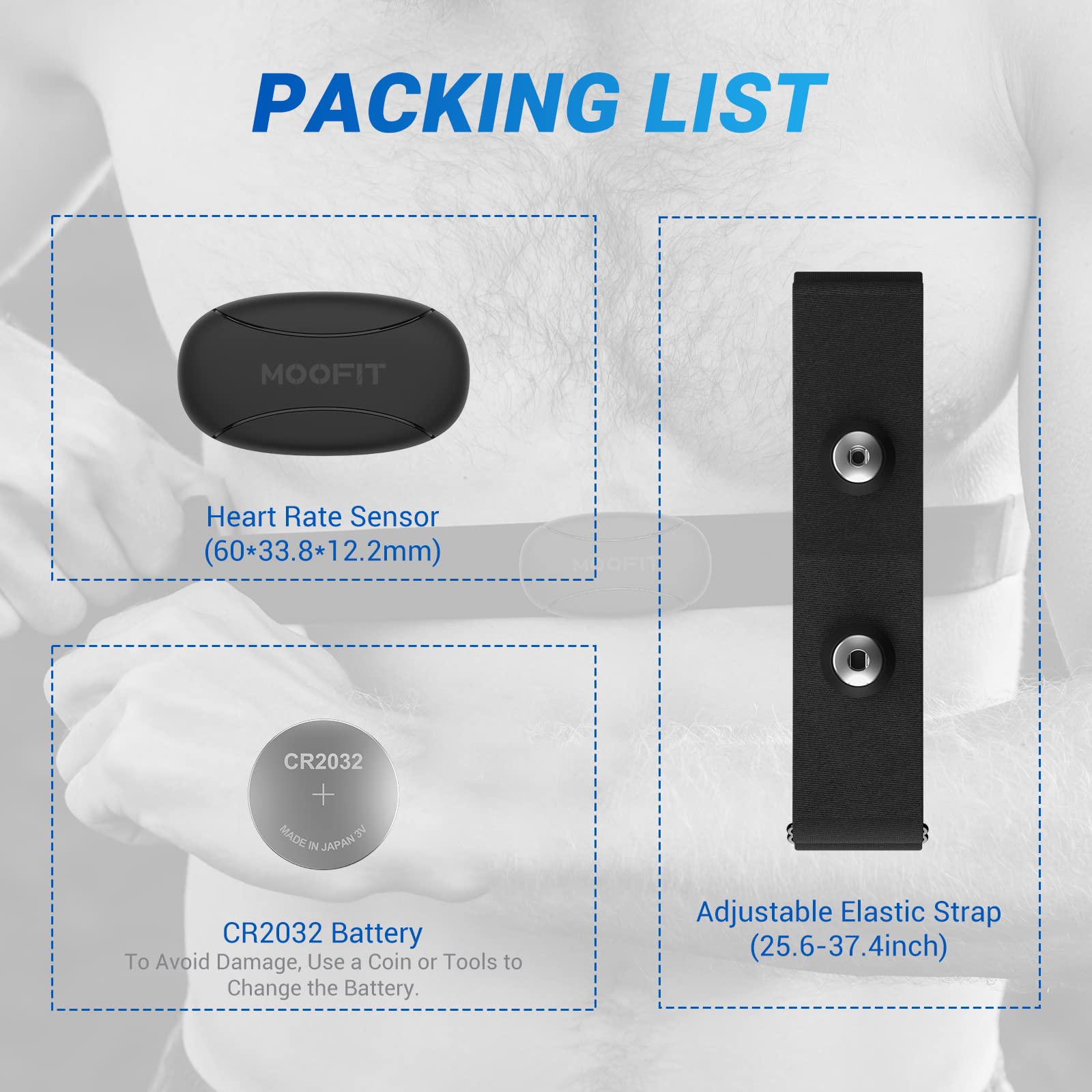 Moofit HR8 Heart Rate Monitor Chest Strap – moofit